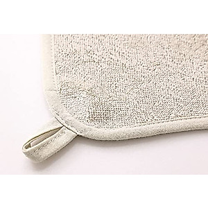 SUZEL Hooded Baby Bath Towels and Washcloths Set Buttery Soft Bamboo Viscose Baby Towels for Newborns, Infants 30 x 30 Inch, Beige