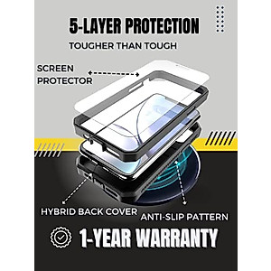 ArmadilloTek Vanguard Compatible with iPhone 11 Pro Max Case (6.5 inches) Military Grade Full-Body Rugged with Kickstand and Built-in Screen Protector - Black