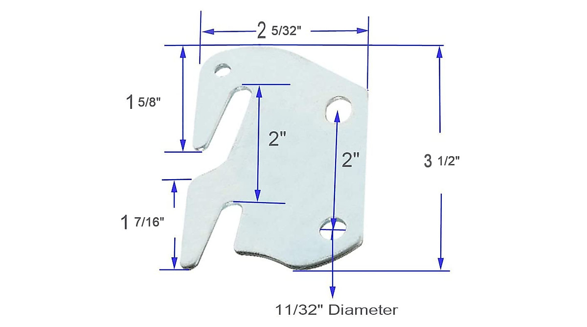 Universal Wood Bed Rail Hook Plates - Durable Bed Frame Bracket Set