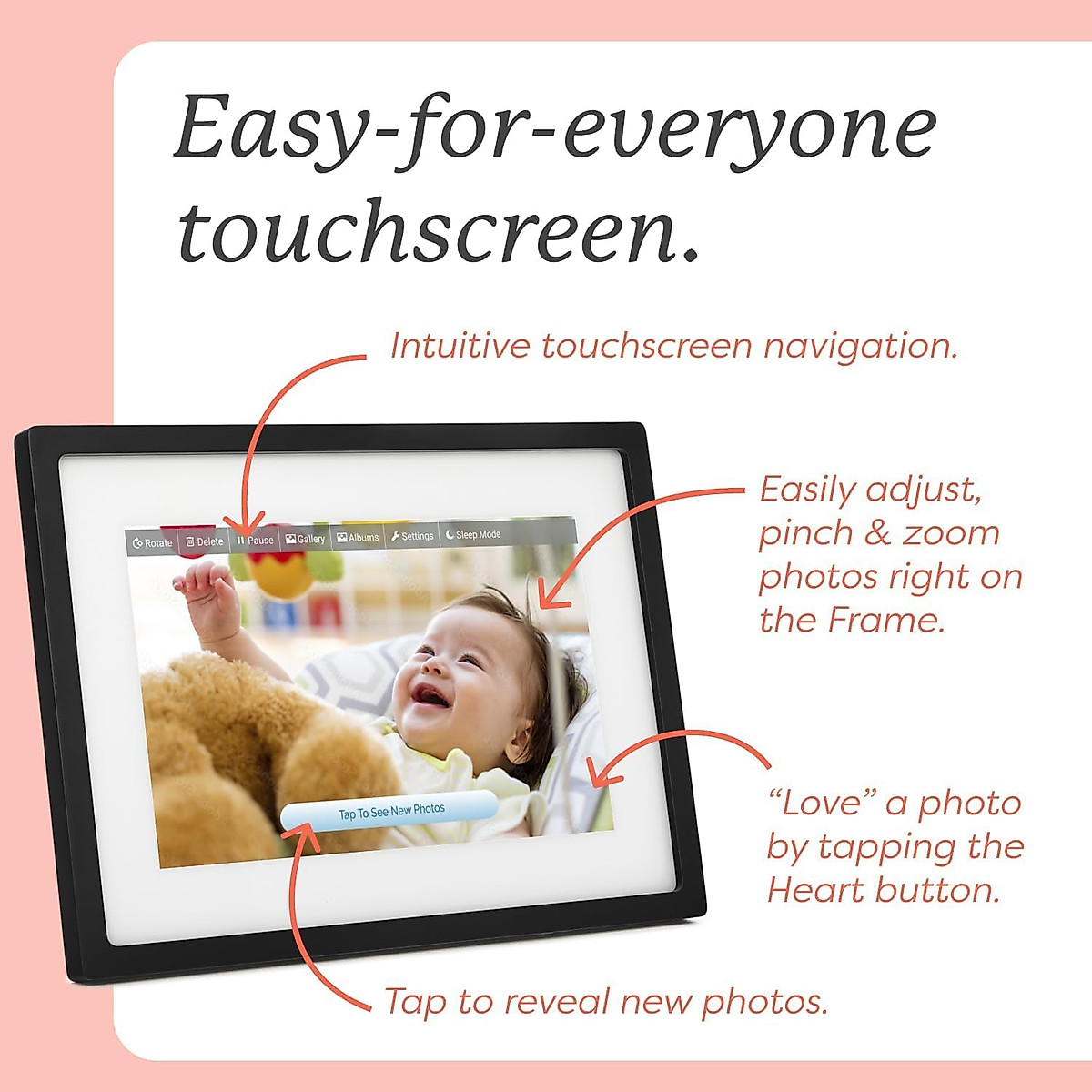 Skylight Frame: 10 inch WiFi Digital Picture Frame, Email Photos from Anywhere, Touch Screen Display, Effortless One Minute Setup - Gift for Friends and Family