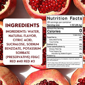 Hip Syrups - Pomegranate Sugar Free Simple Syrup Designed for Water Flavor, Bubble Tea, Boba Tea, Cocktails, Sugar Free