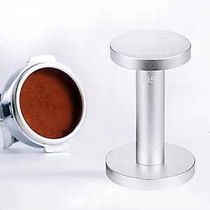 MMtong Coffee Tamper, Espresso Tamper Set 51/58mm for Espresso Barista，Aluminum Tamper Press plus Free 5oz/150ml Milk Frothing Pitcher with Art Pen, Silver