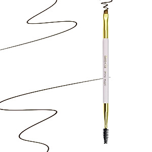 Bon-clá Magic Double Ended Angled Eyeliner Brush & Spoolie - Angled Brow Brush, Suitable for Gel, Liquid, Eyelashes, Eyebrows, Professional Makeup Tools