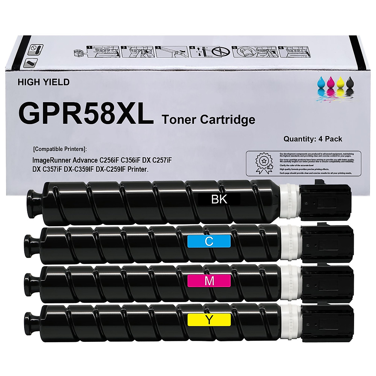 GPR-58 GPR58 Toner Cartridge Replacement for Canon GPR-58 GPR58 Toner ImageRunner Advance C256iF C356iF DX C257iF DX C357iF DX-C359IF DX-C259IF