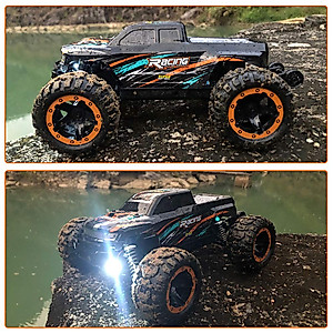 GoolRC 16889A RC Car, 1:16 Scale Remote Control Car, 4WD 45KM/H High Speed RC Truck with Brushless Motor, 2.4GHz All Terrain Off Road Rock Crawler, Electric Vehicle Toy for Adults Kids (Orange)
