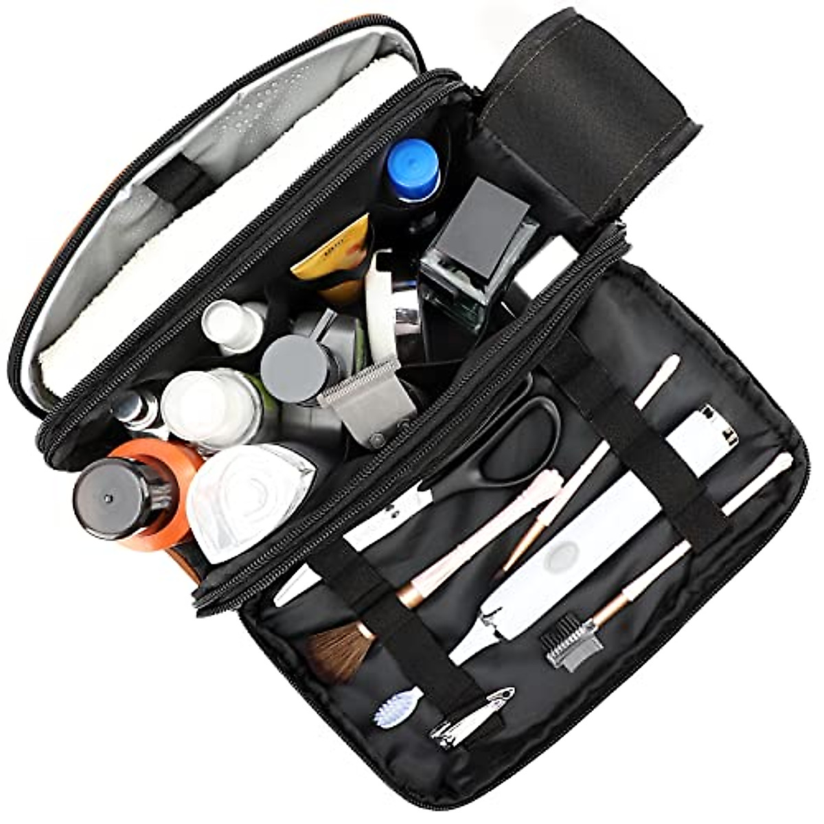 GANIBAGS Leather Toiletry Bag for Men, Travel Organizer Dopp Kit Waterproof Shaving Bag for Toiletries Accessories, Brown