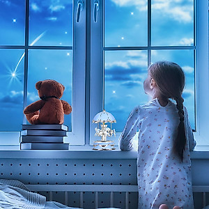 Saeifin Carousel Horse Music Box Gifts U R My Sunshine,Color Changing LED Lights Musical Carousel for Girls Women Mom Daughter,Christmas Anniversary Valentines Day Present Birthday Gifts (Blue)