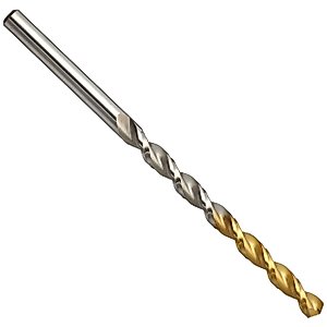 YG-1 DLGP High Speed Steel Gold-P Worm Pattern Type Jobber Drill Bit, TiN Finish, Straight Shank, Parabolic Spiral, 130 Degree, #13 Size, 23/128" Diameter x 3-1/2" Length (Pack of 10)