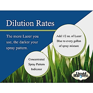 Liquid Harvest Lazer Blue Concentrated Spray Pattern Indicator 8 Ounces Perfect Weed Spray Dye, Herbicide Dye, Fertilizer Marking Dye, Turf Mark and Blue Herbicide Marker