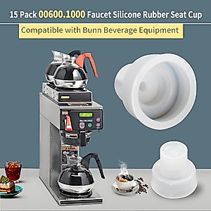 15 Pack 00600.1000 Faucet Silicone Rubber Seat Cup Replacement Parts, Compatible with Bunn Beverage Equipment