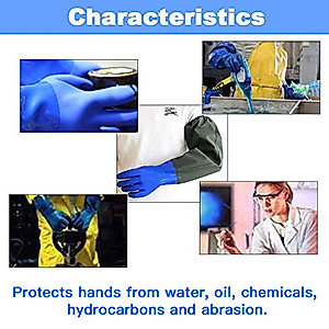 Haiou 2 Pairs Chemical Resistant Gloves, Long Rubber Gloves, Long Waterproof Gloves and Heavy Duty Waterproof Gloves for Chemical and Acid Work, 25 inches, Large
