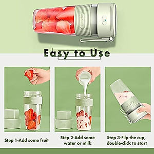 Portable Blender,Personal Blender for Shakes and Smoothies, Easy to clean,Travel Juicer Cup with Glass Cup and Straw, Crush Ice Mixer for Sports Travel and Outdoors,Contains a beautiful gift box