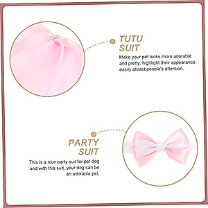Amosfun 1 Set Festival Suit Hat Costume Skirt of Tulle Bow Party Adorable Clothing Dresses Cute Cosplay Tie for Kit Small Pet Puppy Dress Cat Dog Headband Easter Outfit Wearing Clothes