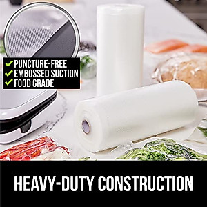 Gorilla Grip Airtight Vacuum Sealer Bags, 2 Pack, 11 IN x 25 FT, 6x Fresher Food, Pack A Meal Saver, Leakproof, Puncture Resistant, Prevents Freezer Burn, for Sous Vide, Microwave and Dishwasher Safe