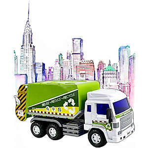 Big Daddy Medium Duty Friction Powered Garbage Truck (Dustbin Lorry) with Easy Collect Spin Flaps & Dump Lever When Full