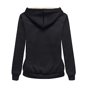 SWISSWELL Hoodies for Women Winter Fleece Sweatshirt - Full Zip Up Thick Sherpa Lined Black XX-Large