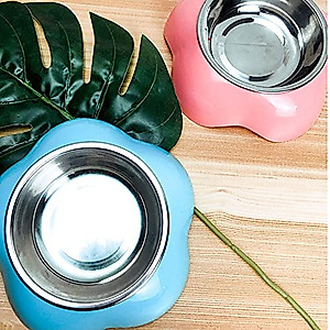 FUUIE Bowls for Food and Water Household Pet Bowl, Suitable for Cats and Dogs, Easy to Carry, Non-Slip Design, Easy to Hold (Color : Blue)