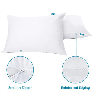 Pillow Protector 100% Waterproof & Noiseless Pillow Cover Pillow Protectors with Zipper Standard Size 2 Pack 20 x 26 Inches Pillow Cases Machine Washable