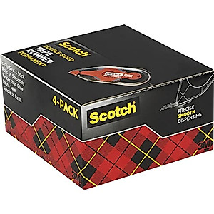 Scotch Adhesive Dot Roller Value Pack, .31 in x 49 ft, 4 Pack, Great for Home, Office and School Projects (6055BNS)