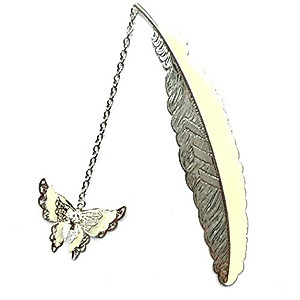 CH Book Luminous Bookmark Metal Bookmark Feather ButterflyBookmark,Golden Butterfly