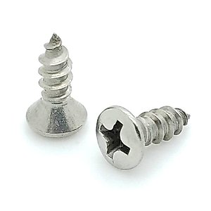 100 Qty #8 x 1/2" Oval Head 304 Stainless Phillips Head Wood Screws (BCP624)
