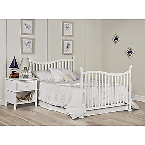 Dream On Me Violet 7-In-1 Convertible Life Style Crib In White, Greenguard Gold Certified, 4 Mattress Height Settings, Made Of Sustainable New Zealand Pinewood