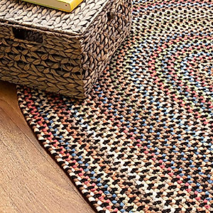 Super Area Rugs Roxbury American Made Braided Rug for Indoor Outdoor Spaces, Charcoal/Natural Multi, 2' X 3' Oval
