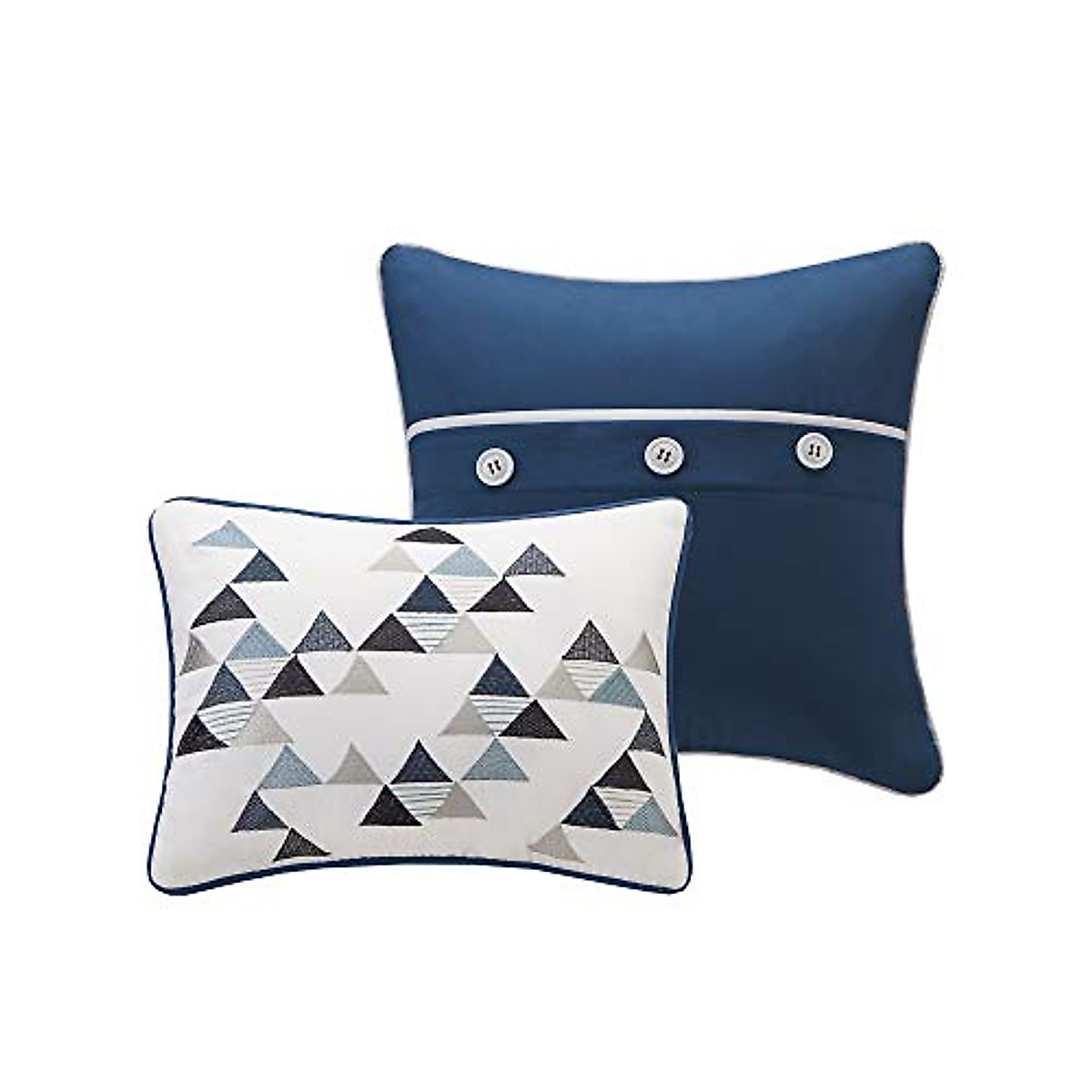 Intelligent Design Camilo Cozy Comforter Casual Cabin Lodge Plaid Design, All Season, Hypoallergenic Cover, Soft Bedding Set with Matching Sham, Decorative Pillow, Blue Full/Queen