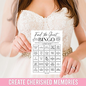 Hadley Designs 40 Minimalist Funny Bridal Shower Games 20 Guests - Wedding Games for Guests, Couples Wedding Shower Games for Couples, Games for Bridal Shower Bingo Game, Bridal Party Games