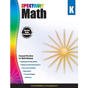 Spectrum Kindergarten Math Workbooks, Ages 5 to 6, Counting Numbers, Addition and Subtraction, Geometry and Place Value, Kindergarten Math Workbook for Kids