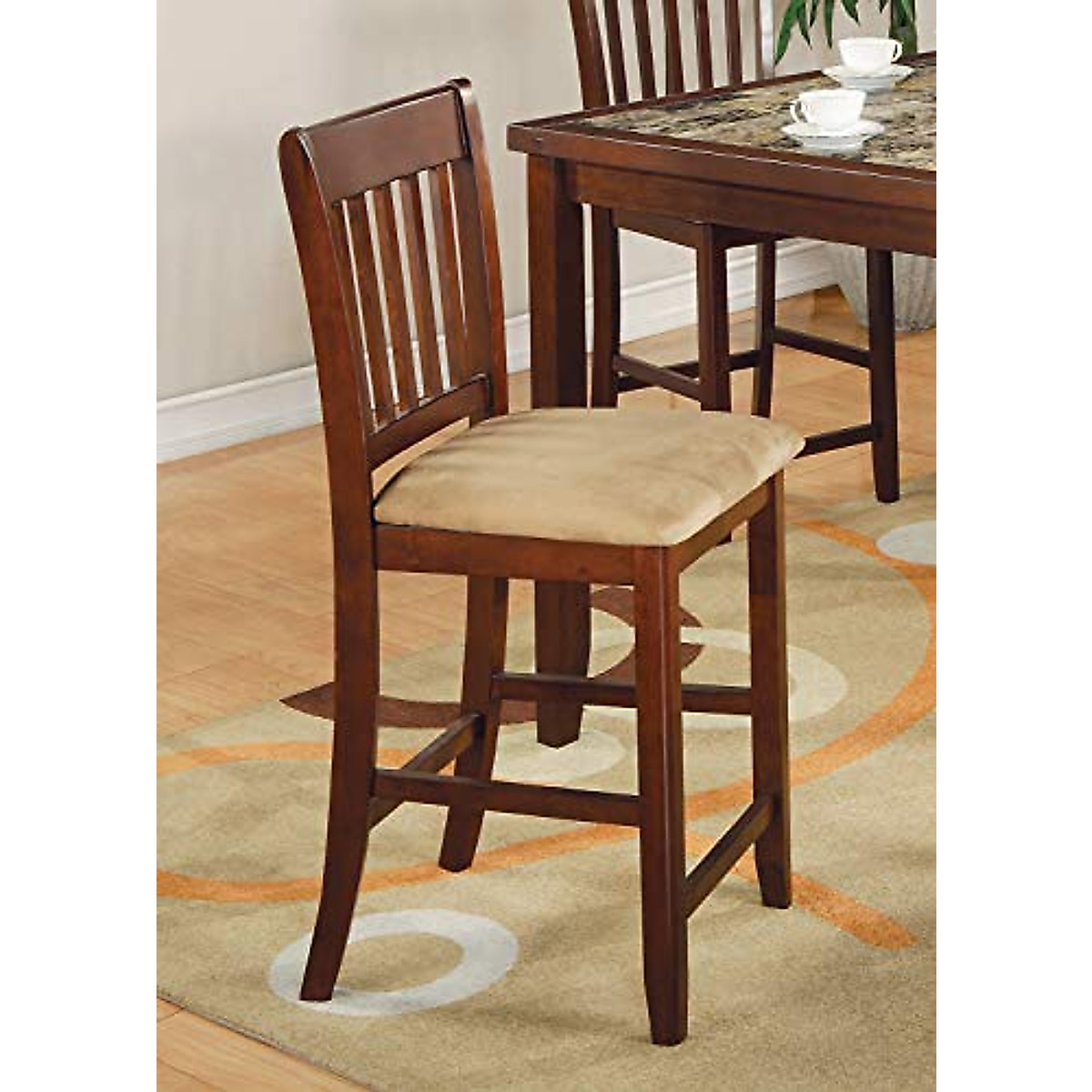 5-Piece Counter Height Dining Set Red Brown and Tan 150154