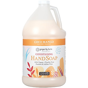 Ginger Lily Farms Botanicals All-Purpose Liquid Hand Soap Refill, Coco Mango, 100% Vegan & Cruelty-Free, Coconut Mango Scent, 1 Gallon (128 fl oz)