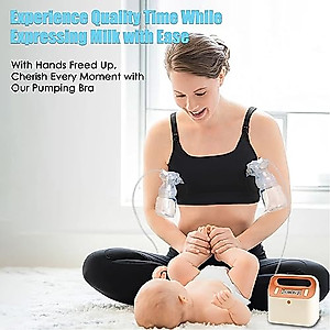 Hands Free Pumping Bra Hands-Free Breast Pump Bra Nursing Bras for Pumping Adjustable Breast-Pumps Holding and Nursing Bra,Black,Medium