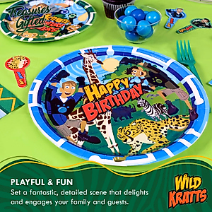 Treasures Gifted Officially Licensed Wild Kratts Dinner Plates 16ct - 9in Wild Kratts Party Plates - Wild Kratts Birthday Party Supplies - Wild Kratts Paper Plates - Wild Kratts Plates
