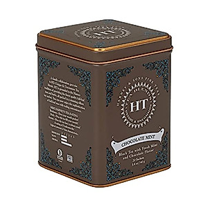 Harney and Sons Chocolate Mint, Flavored Black Tea - 20 Sachets per Tin