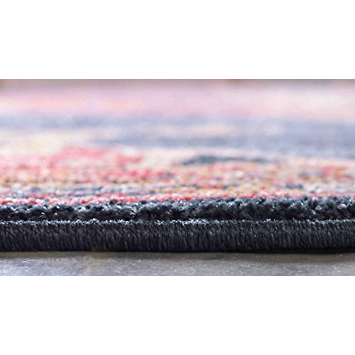 Unique Loom Utopia Collection Traditional Classic Vintage Inspired Area Rug with Warm Hues, 7' 1" x 10' Rectangle, Dark Blue/Beige