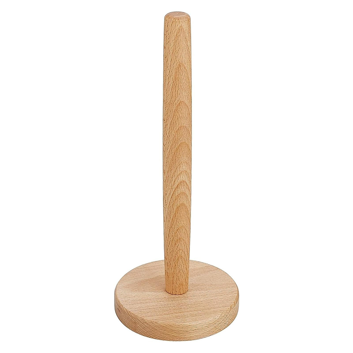 Paper Towel Holder ,DNIEBW Kitchen Paper Hanger Rack Bathroom Towel Roll Stand Organizer Simply Standing Countertop Wooden Paper Roll Holder for Cabinet,Table (Round Bottom)