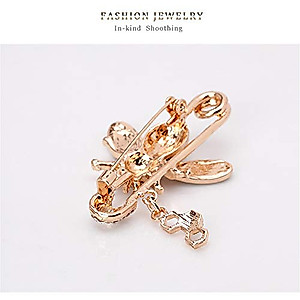 Bee Brooch pins Women Enamel Crystal Insect Pin Lapel Pin Large Safety Pin