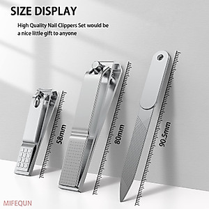1 Pack Stainless Steel Nail Clippers Set, Professional Fingernail & Toenail Clippers for Thick Nails Perfect, Nail Cutter and Cuticle Trimmer for Men & Women