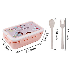 G-Ahora Versatile 2-Compartment Bento Boxes, Lunch Box, Leak-Proof Lunchbox Bento Box with Utensil Set for Dining Out, Work, Picnic