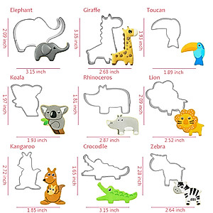 HENGYID Animal Cookie Cutter Set - 9 PCS Stainless Steel Shaped Cookie Candy Food Cutters Molds for DIY, Kitchen, Baking, Cake, Holiday Celebration, Kids Animal Themed Birthday Party (Animal)
