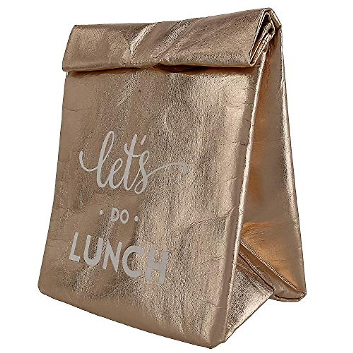 Creative Brands Washable Paper Insulated Bag, 7 x 10-Inch, Let's Do Lunch