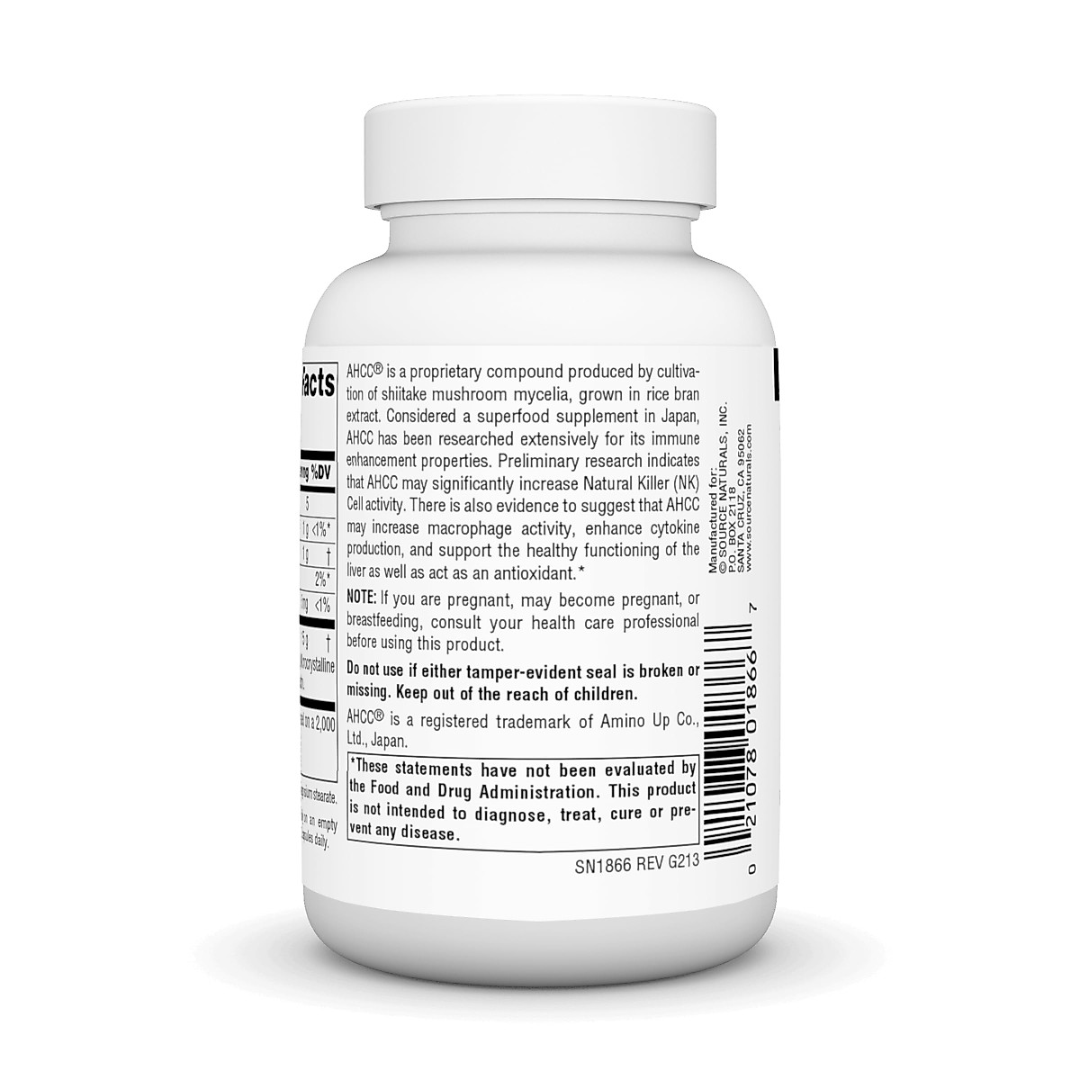 Source Naturals AHCC 750 mg Increases Natural Killer Cell Activity* - 60 Capsules