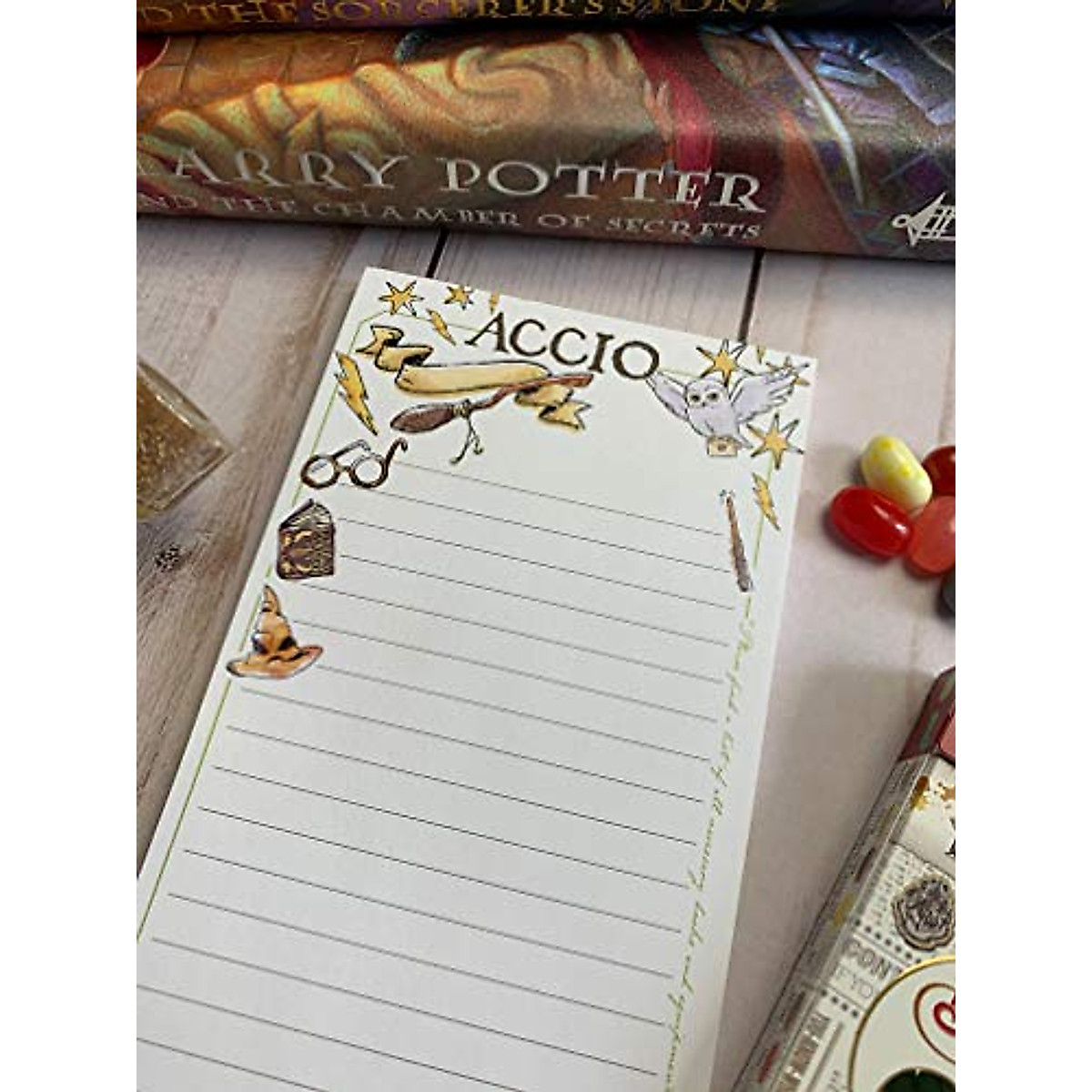 Conquest Journals Harry Potter Magnetic Notepad for Grocery List, To-Do List, Reminders - 9"x3.5", 50 Sheets