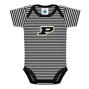 Purdue University Boilermakers Striped Newborn Baby Bodysuit,Black,0-3 Months