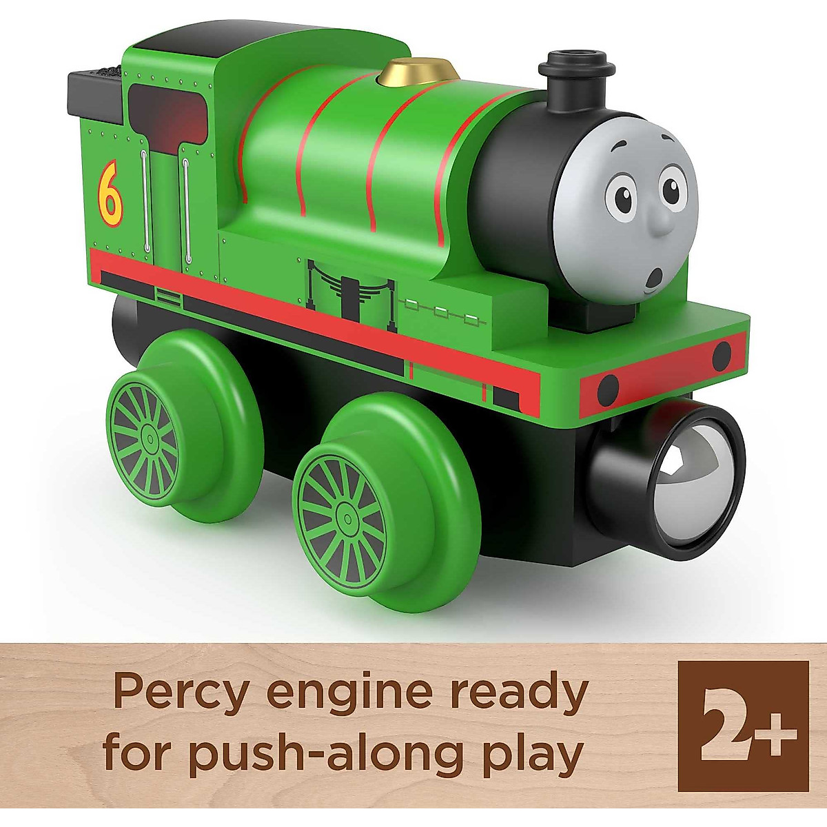 Thomas & Friends Wooden Railway Toy Train Percy Push-Along Wood Engine for Toddlers & Preschool Kids Ages 2+ Years (Amazon Exclusive)