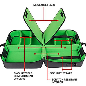 USA GEAR Xbox Series X Carrying Case - Xbox Series X Travel Case Compatible with Xbox Series X Console & Xbox Series S - Customizable Interior for Xbox Controllers & More Gaming Accessories (Green)