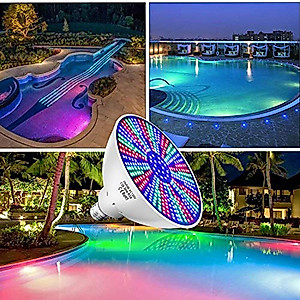 XIUBE 36W RGB LED Pool Light Bulb, 120V Color Changing Replacement Swimming LED PAR56 Pool Bulb for Inground Pool, Hayward and Pentair Under Water Light Fixtures Switch Control+Remote Control E26/E27