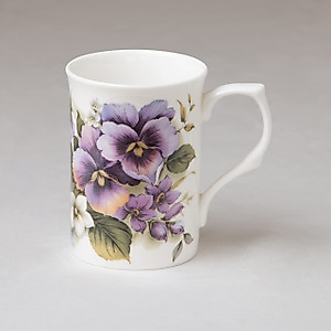 Grace Teaware Bone China Coffee Tea Mugs 9-Ounce, Assorted Set of 4 (Classic Floral)