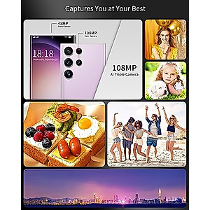 4G Unlocked Cell Phones,6G+256GB Dual Sim Smartphone, C23 Unlocked Mobile Phone with 7.3inch Waterdrop Screen, Android Phone 48+108 MP | 8000mAh | Fingerprint Lock & Face ID | US Version (Green)